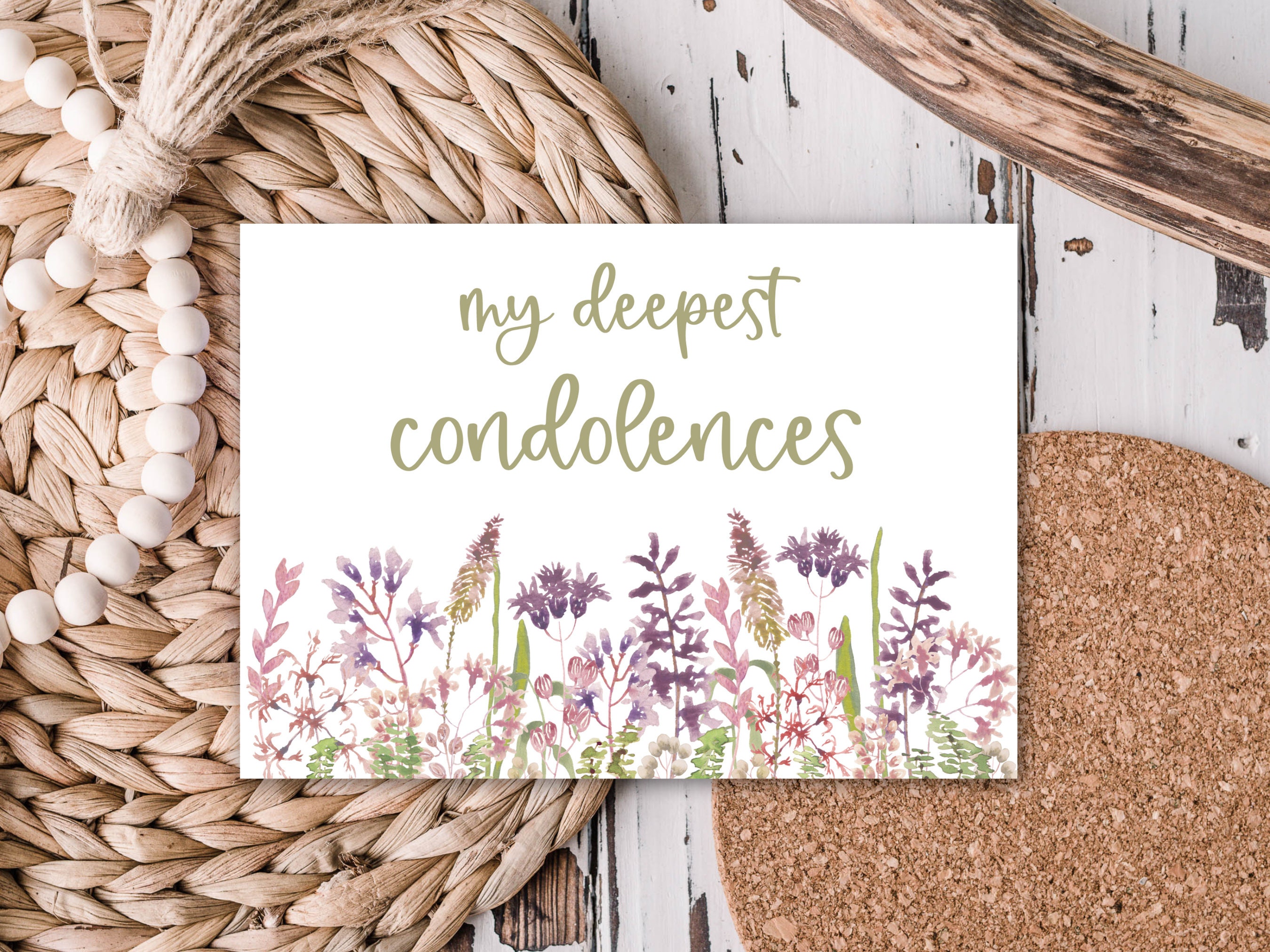 Deepest Condolences Printable Card | Digital Condolences Card ...