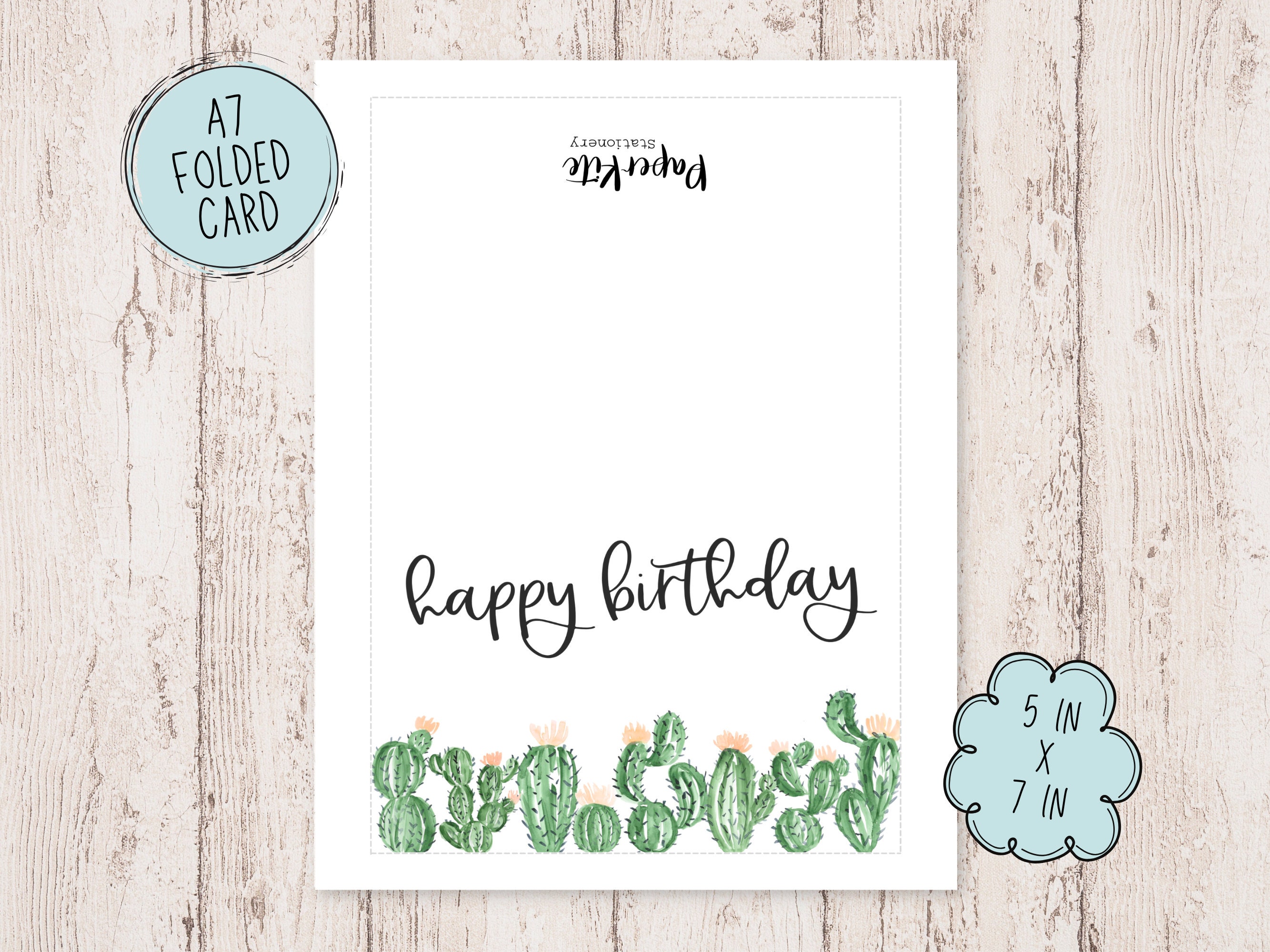 Happy Birthday Digital Card | Watercolor Birthday Card | Cactus ...