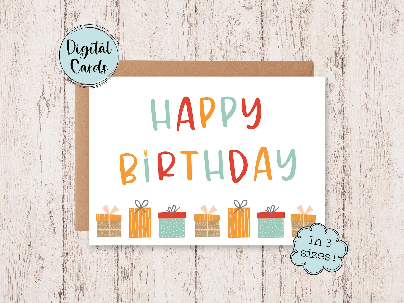 Birthday Printable Card Birthday Digital Card Happy Birthday Digital ...
