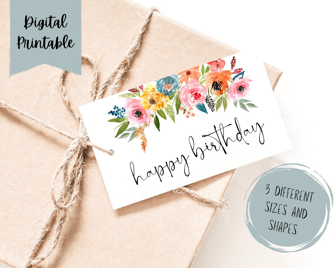 Digital Birthday Tags Printable Birthday Tags Birthday - Etsy