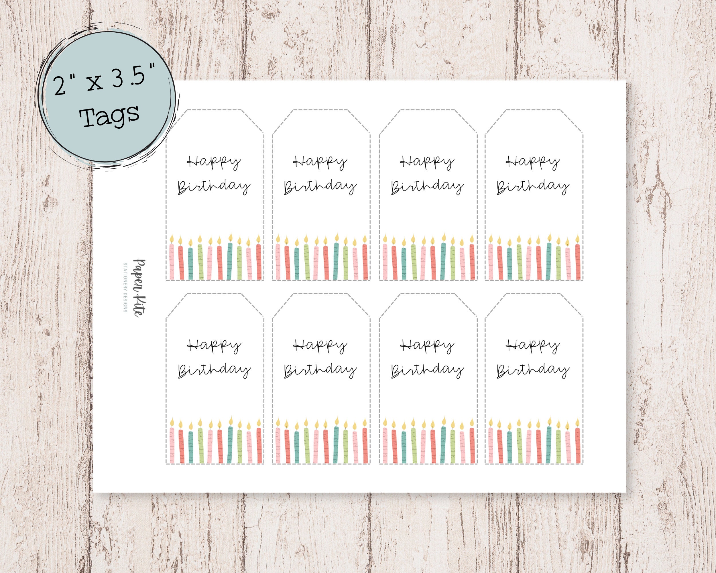 Digital Birthday Tags Printable Birthday Tags Birthday Digital Download ...