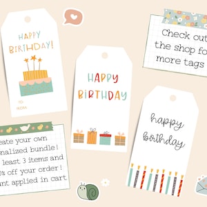 Digital Birthday Tags | Printable Birthday Tags | Birthday Digital ...
