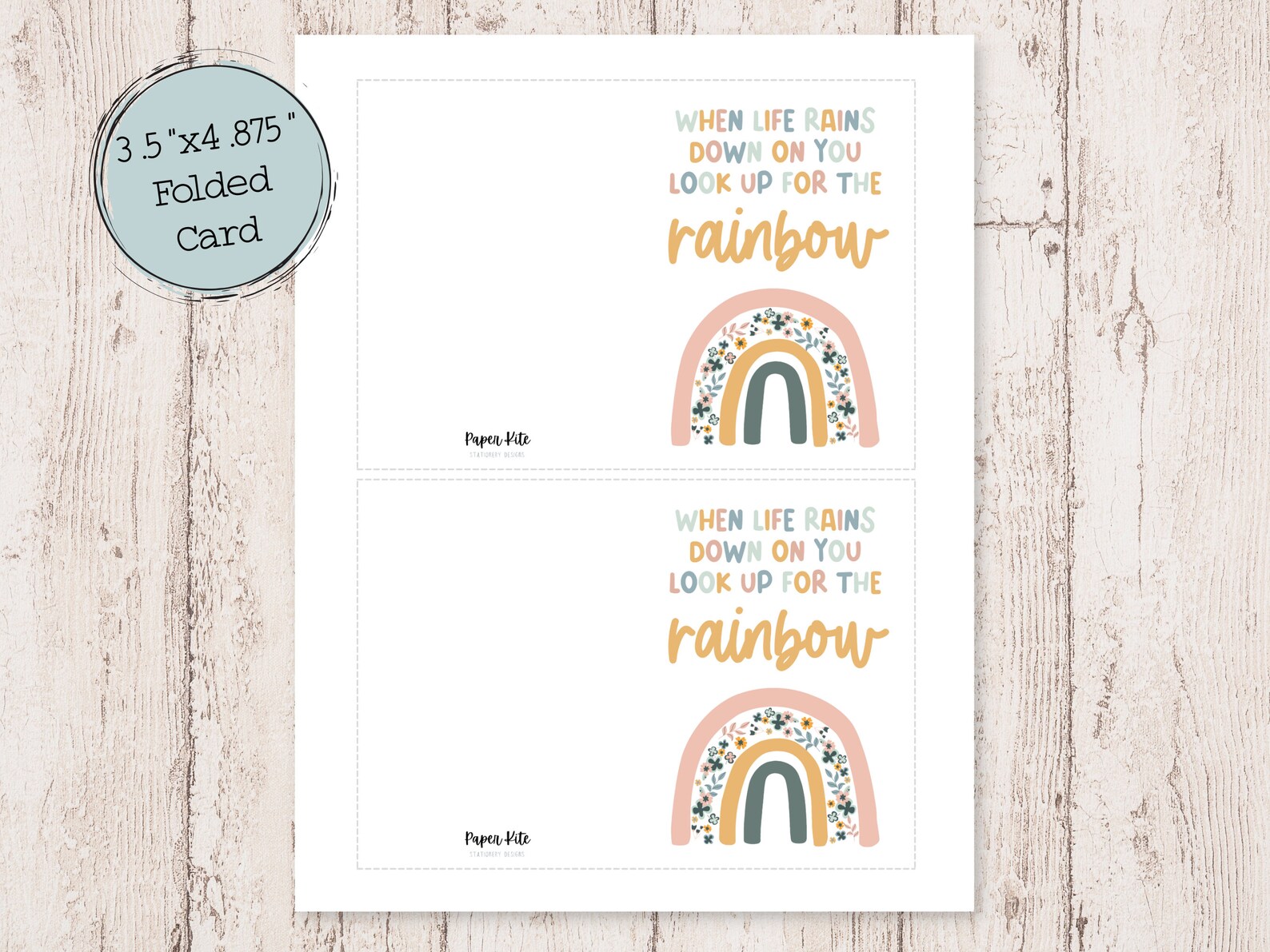 Rainbow Printable Card | Encouragement Digital Card | Pick Me up ...