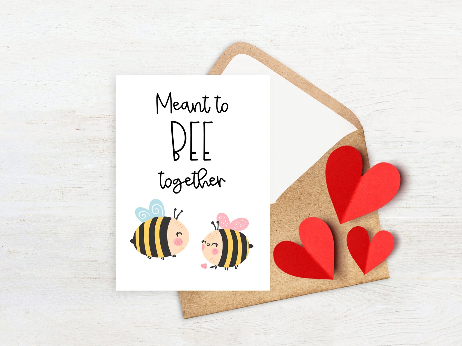 Meant to Bee Valentines Card | Printable Valentines Card | Digital ...