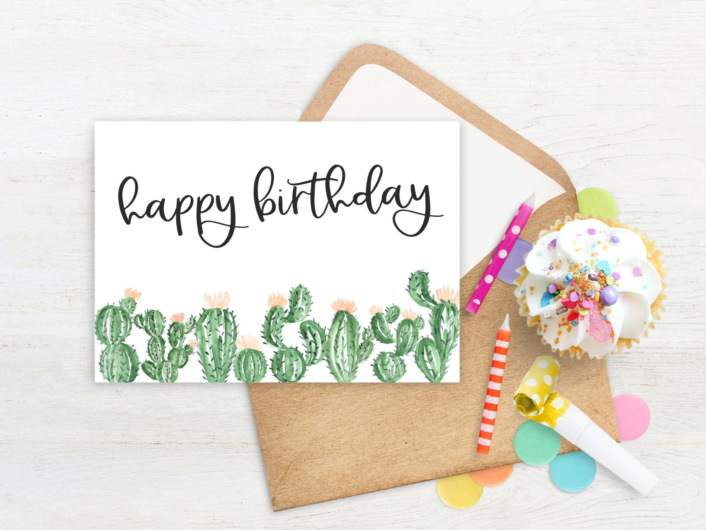 Happy Birthday Digital Card Watercolor Birthday Printable Card ...