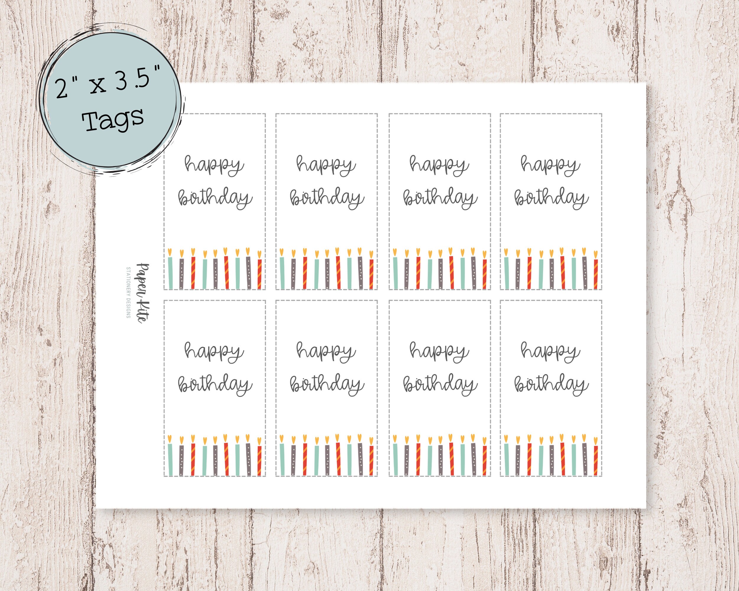 Birthday Tags Digital Printable Birthday Tags Birthday Digital Download ...