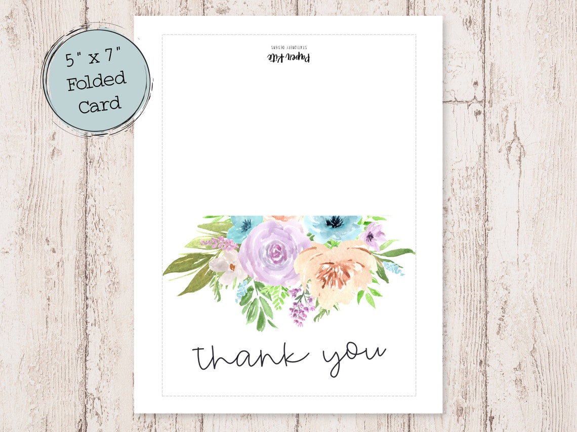 Digital Thank You Cards Printable Thank You Cards Floral Thank You ...