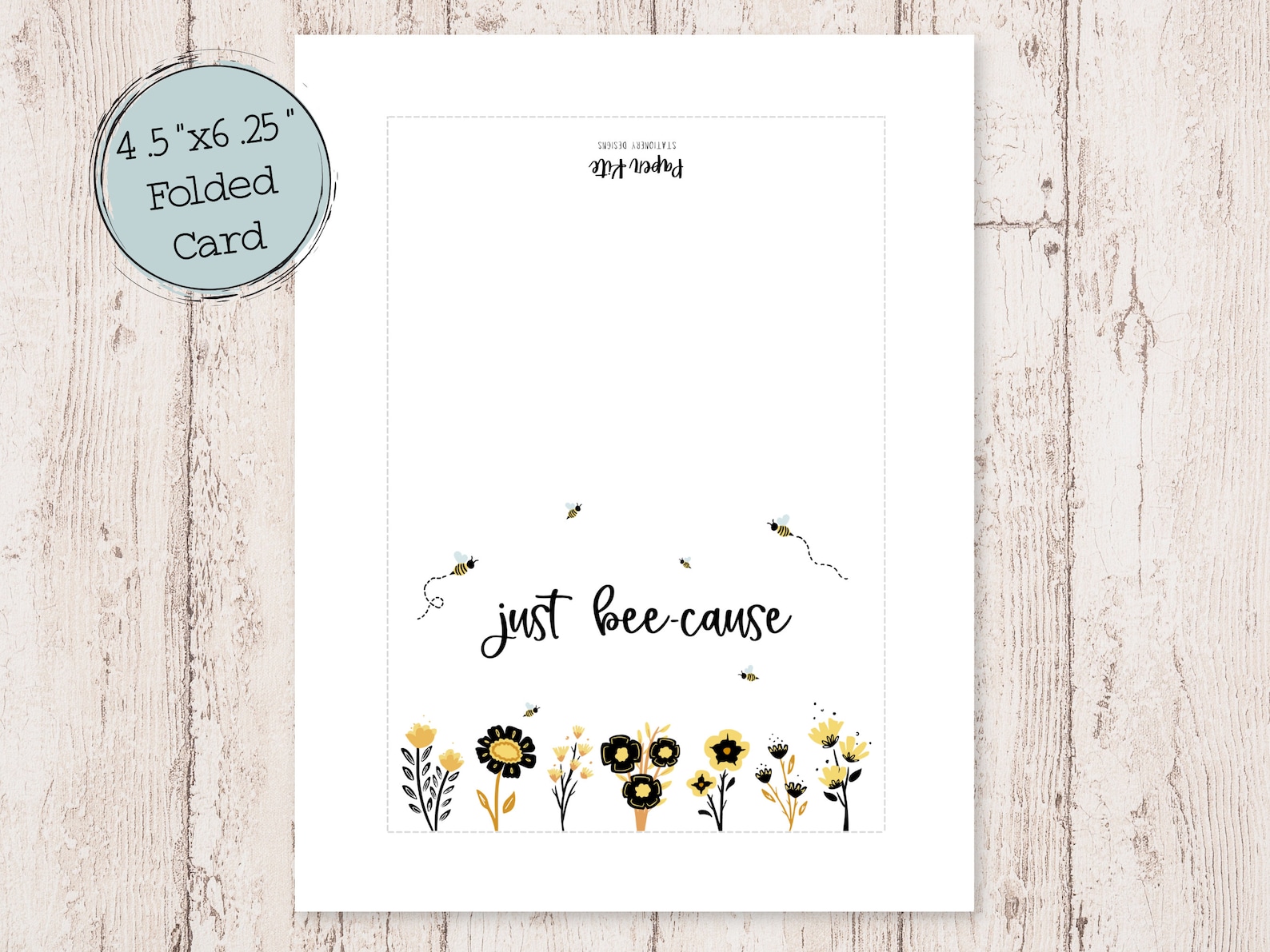 Just Because Bee Digital Printable Card | Just Because Printable Card ...