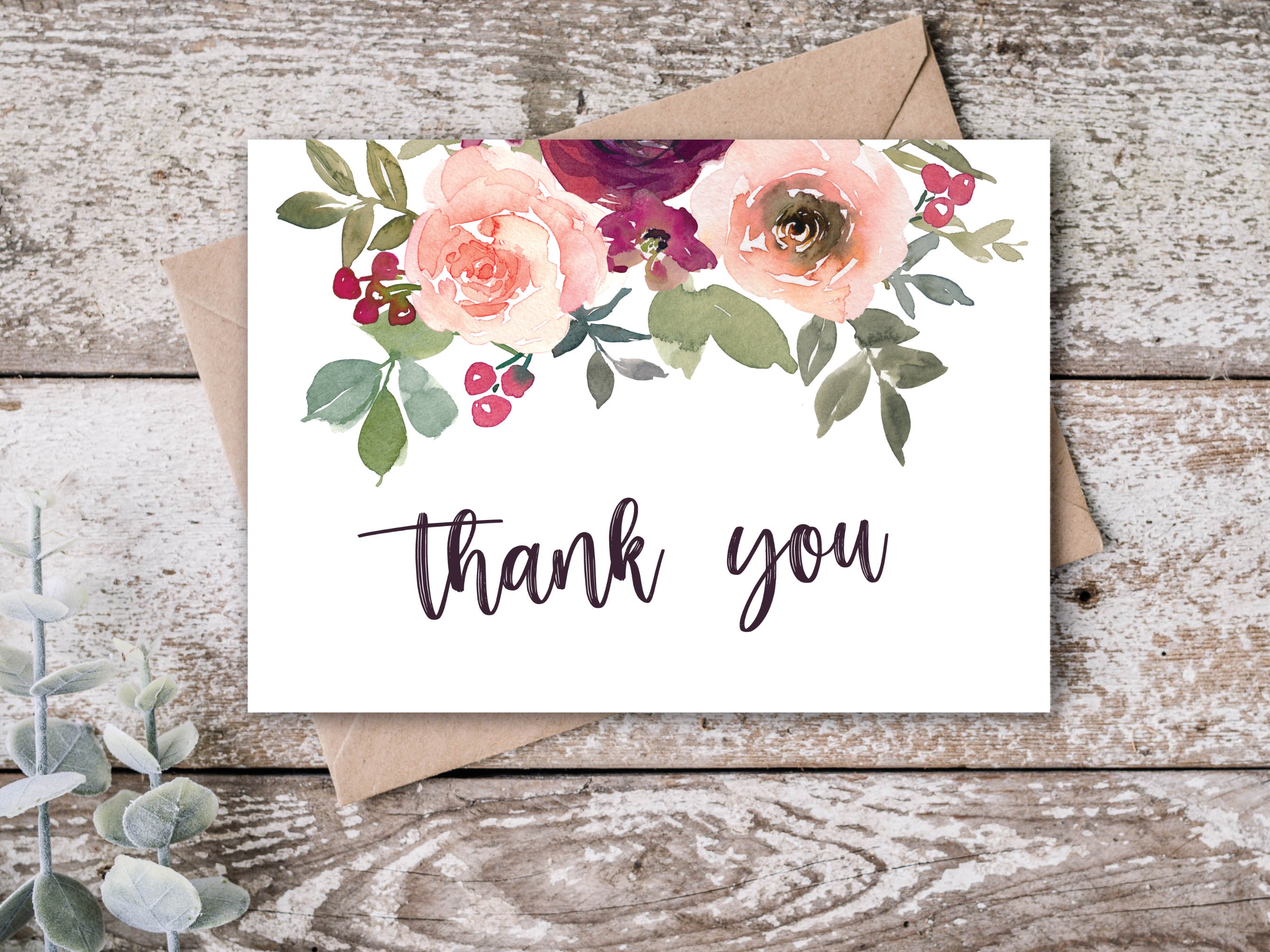 Digital Thank You Cards | Printable Thank You Cards | Thank You Cards ...