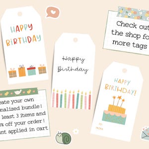 Birthday Tags Digital | Printable Birthday Tags | Birthday Digital ...