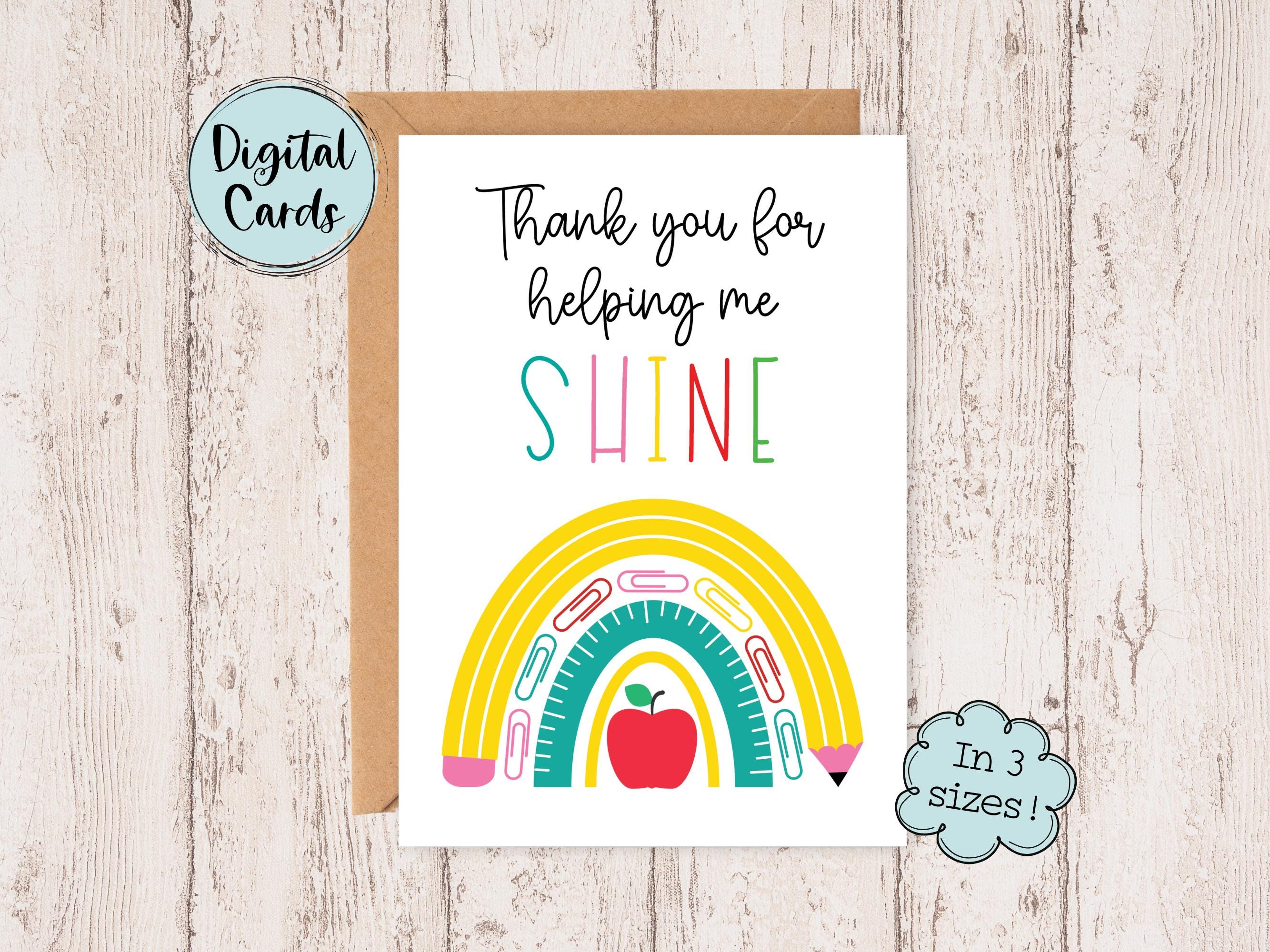 Teacher Appreciation Printable Card | Teacher Appreciation Digital Card ...