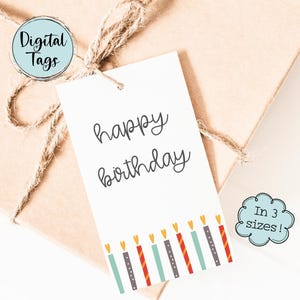 Birthday Tags Digital | Printable Birthday Tags | Birthday Digital ...