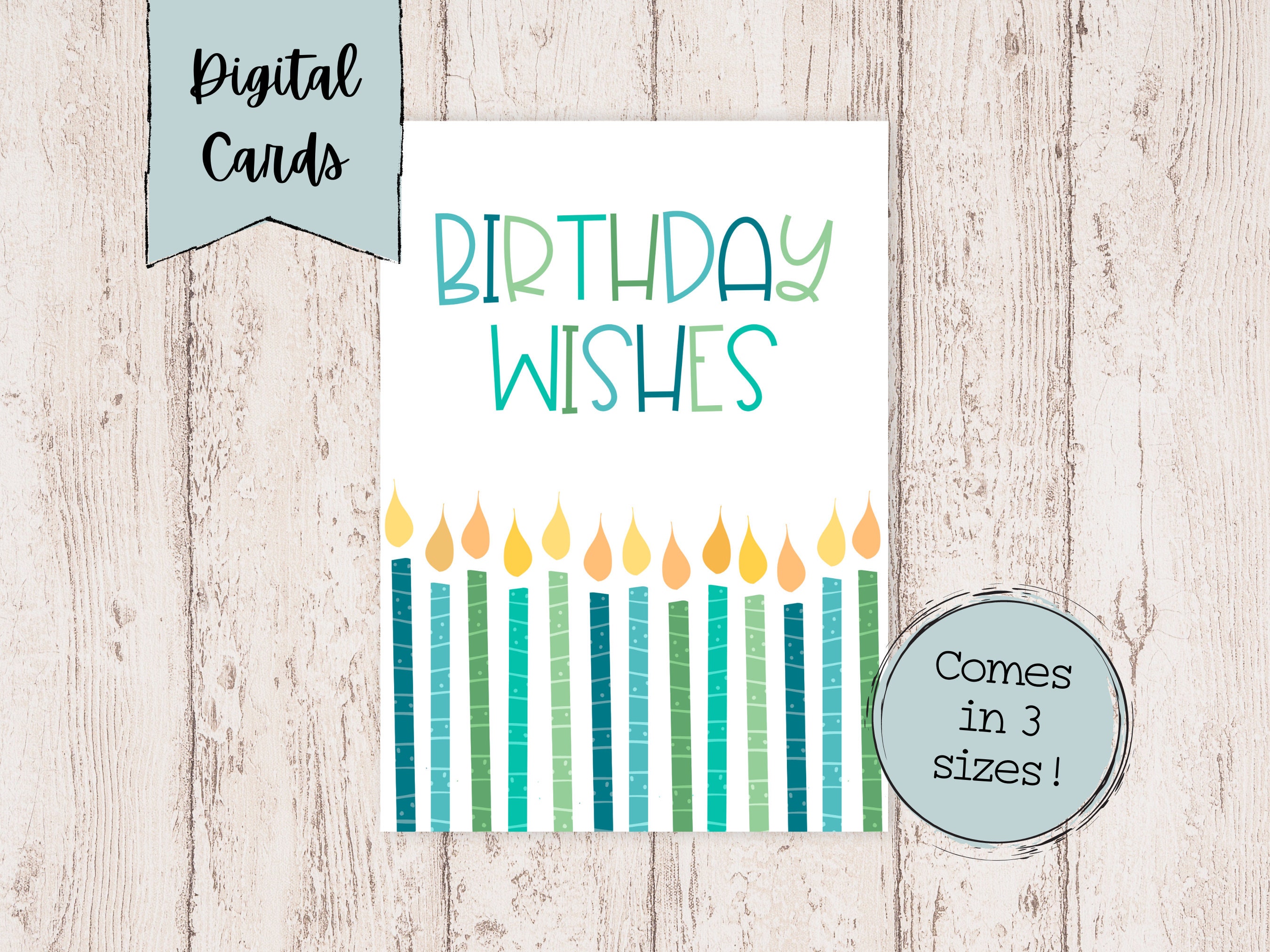 Printable Birthday Card Digital Birthday Card Digital Birthday Greeting ...