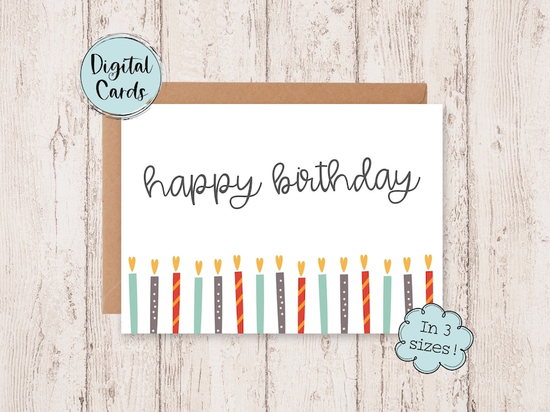 Printable Birthday Card | Birthday Card Printable | Digital Birthday ...