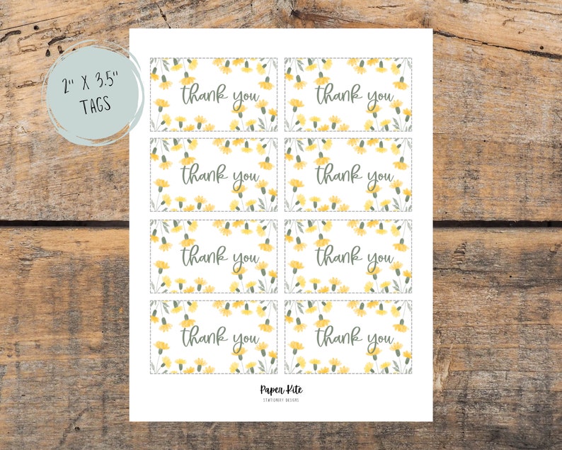 Thank You Printable Tags Digital Thank You Tags Floral - Etsy