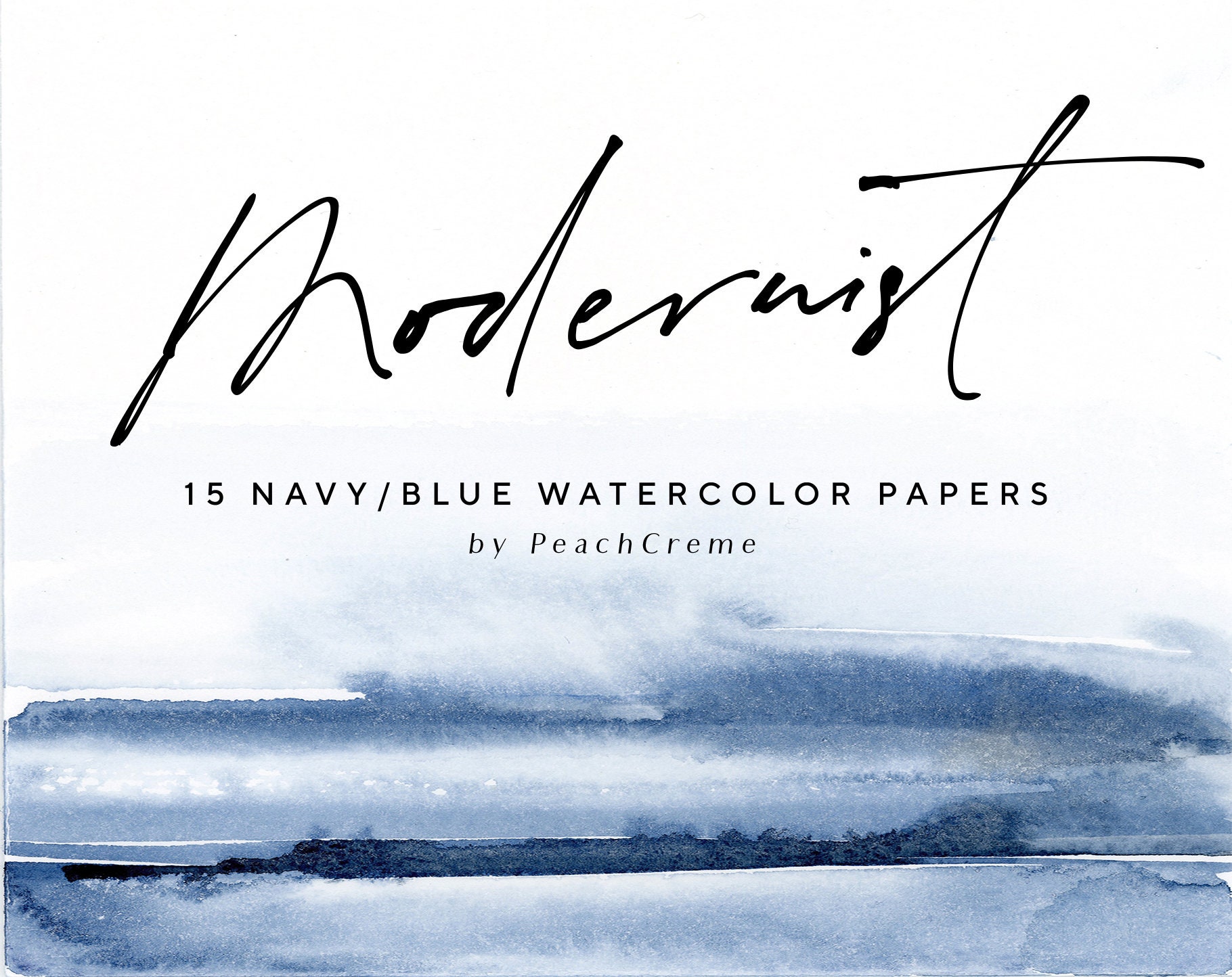 Modernist Navy Watercolor Textures Watercolor Paper Textures - Etsy