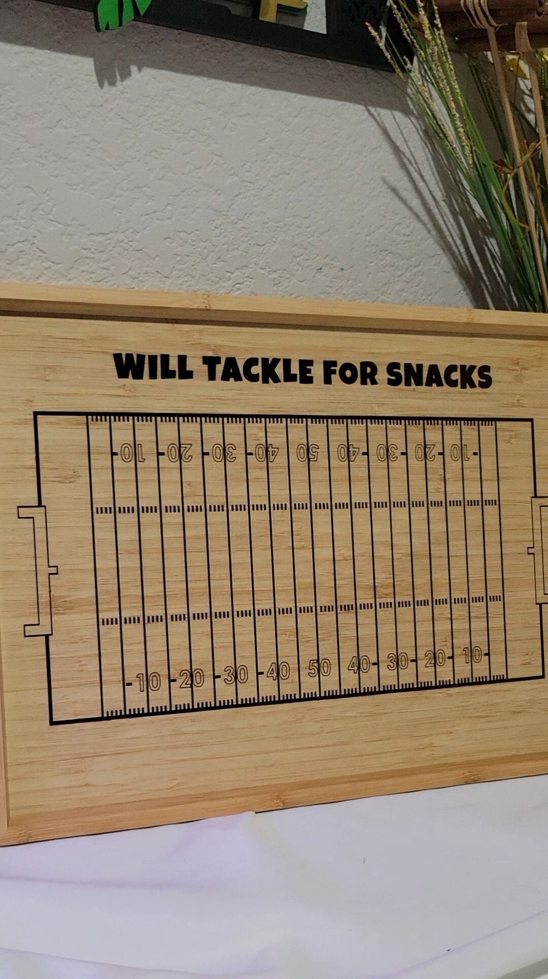 Football Serving Tray Funny Bamboo Serving Tray, Charcuterie Board ...