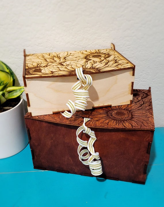 Wooden Sunflower Box Keepsake Box Photo Box Wedding Gift - Etsy