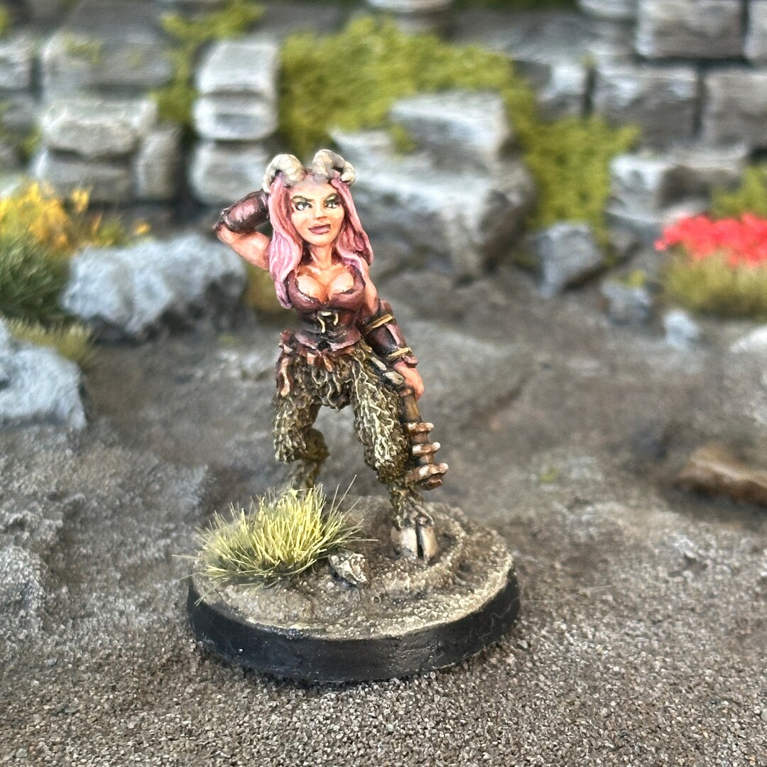 Female Satyr With Club Druid Cleric Dnd Hand Painted Metal Miniature ...