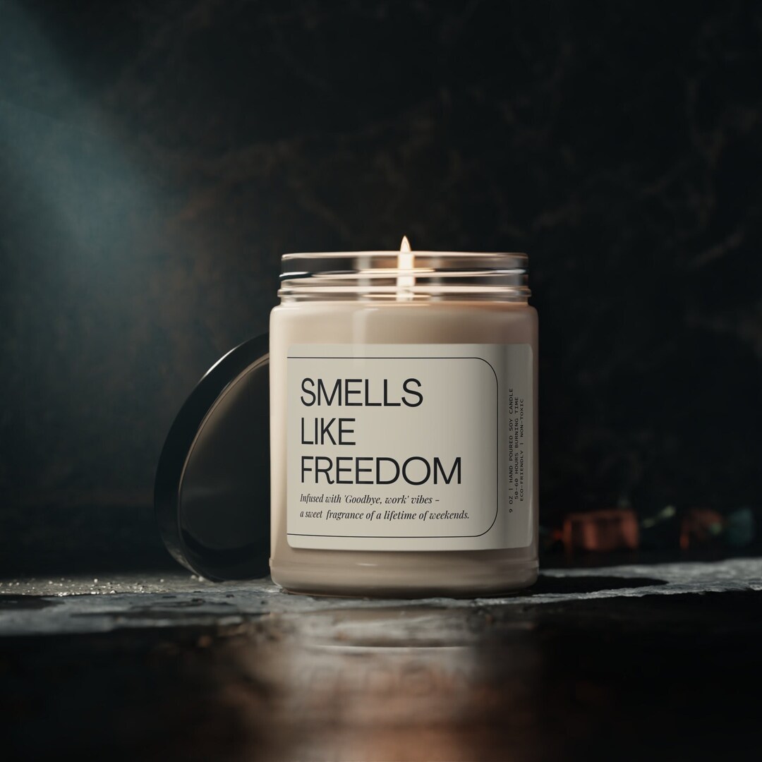 Smells Like Freedom Funny Retirement Candle Teacher Retirement Nurse ...