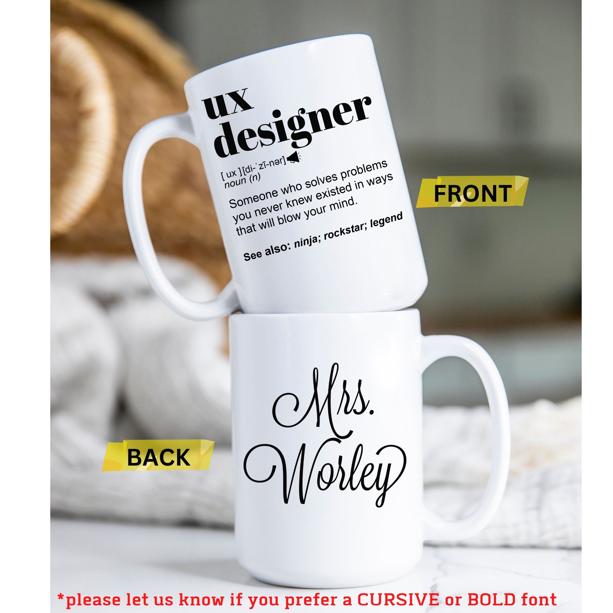 Funny UX Designer Gift Mug L Personalized Coffee Cup for Men & Women L ...