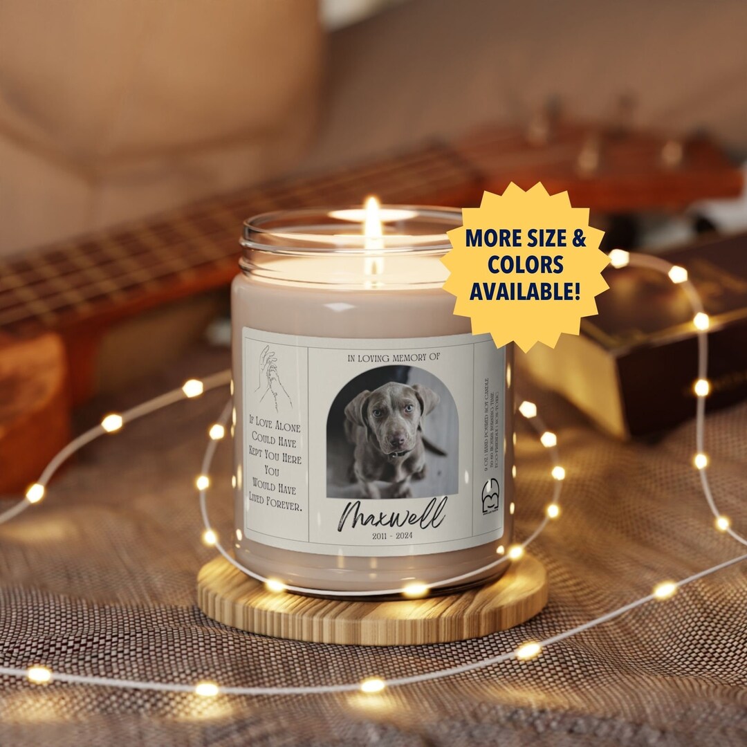 Pet Memorial Candle, Dog Memorial Gift, Personalized Pet Sympathy, Loss ...