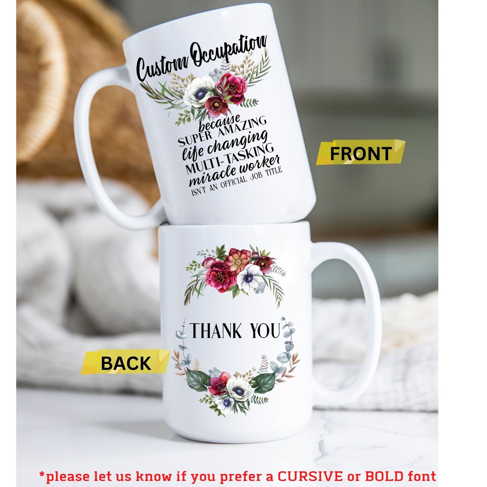 Personalized Occupation, Job, Profession Gift Mug for Women L Corporate ...