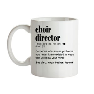 Choir Director Gift Mug for Women and Men Music Teacher for - Etsy