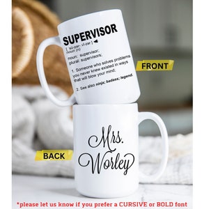 Funny Supervisor Gift Mug for Women and Men, for Birthday, Appreciation ...