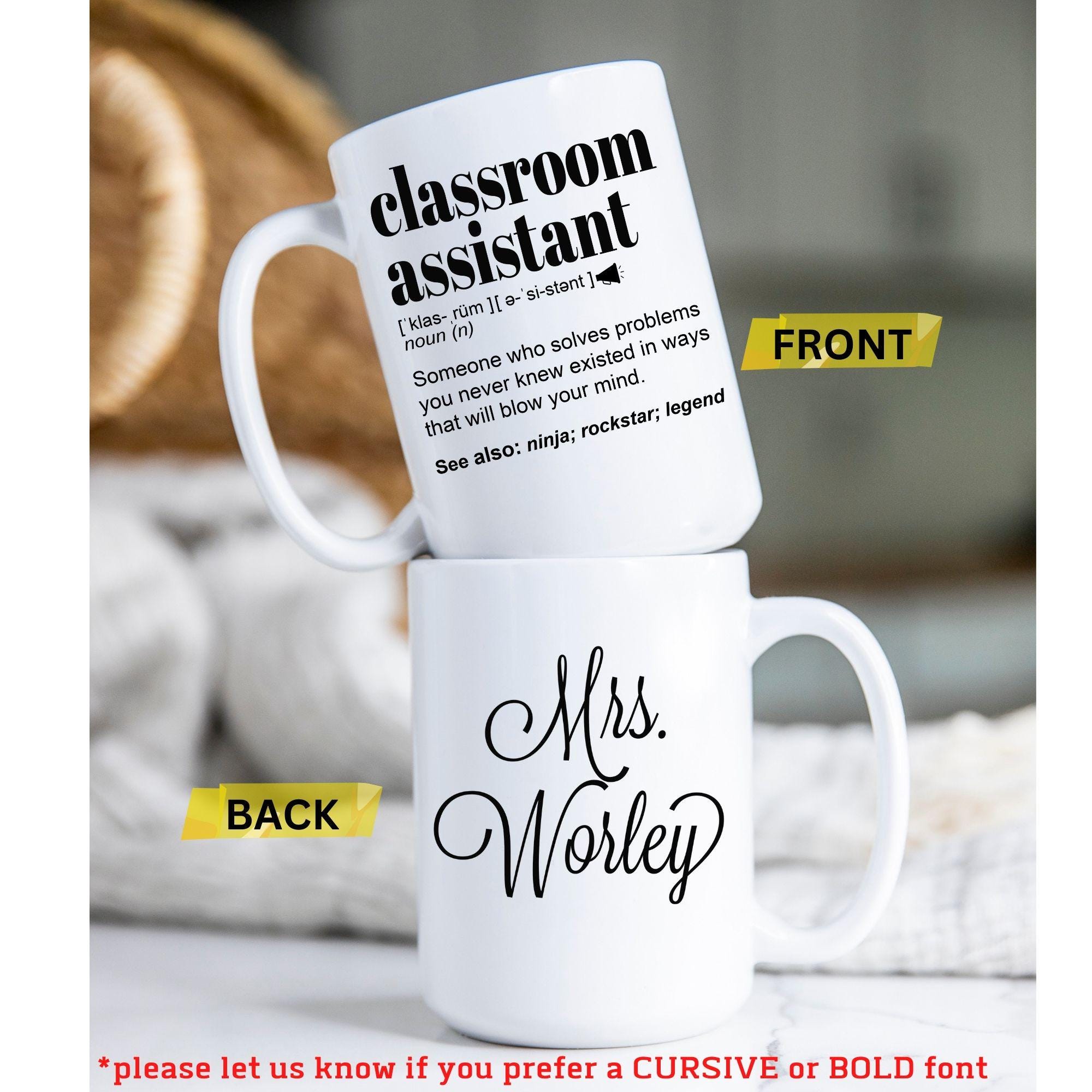 Funny CLASSROOM ASSISTANT Gift Mug for Men and Women L for Birthday ...