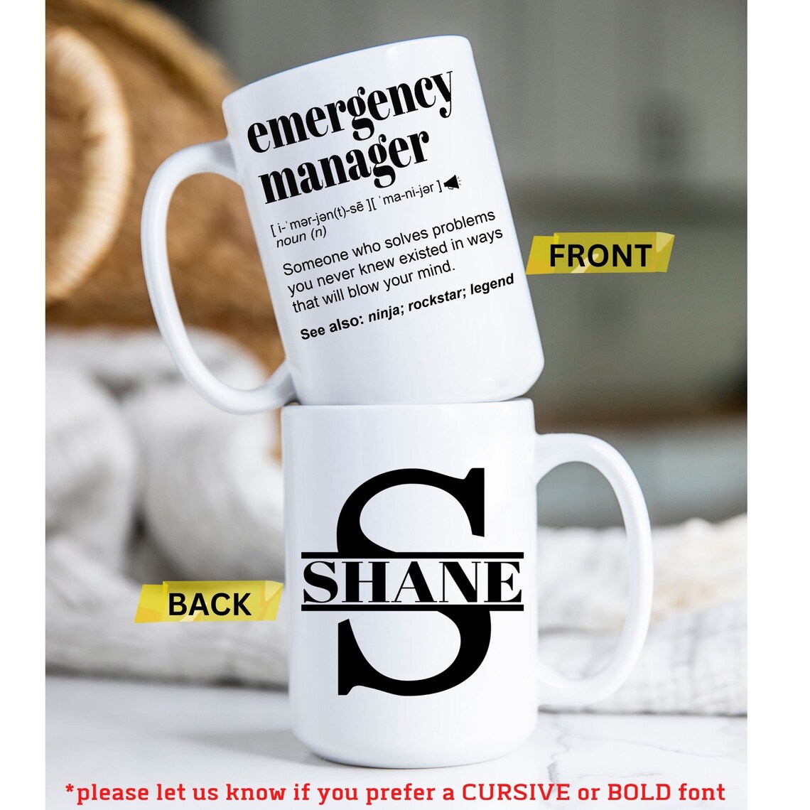Funny EMERGENCY MANAGER Gift Mug L for Women and Men L Appreciation ...