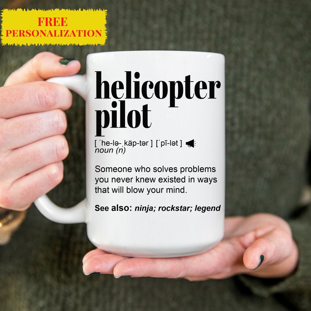 Funny HELICOPTER PILOT Gift Mug for Men and Women L for Birthday ...