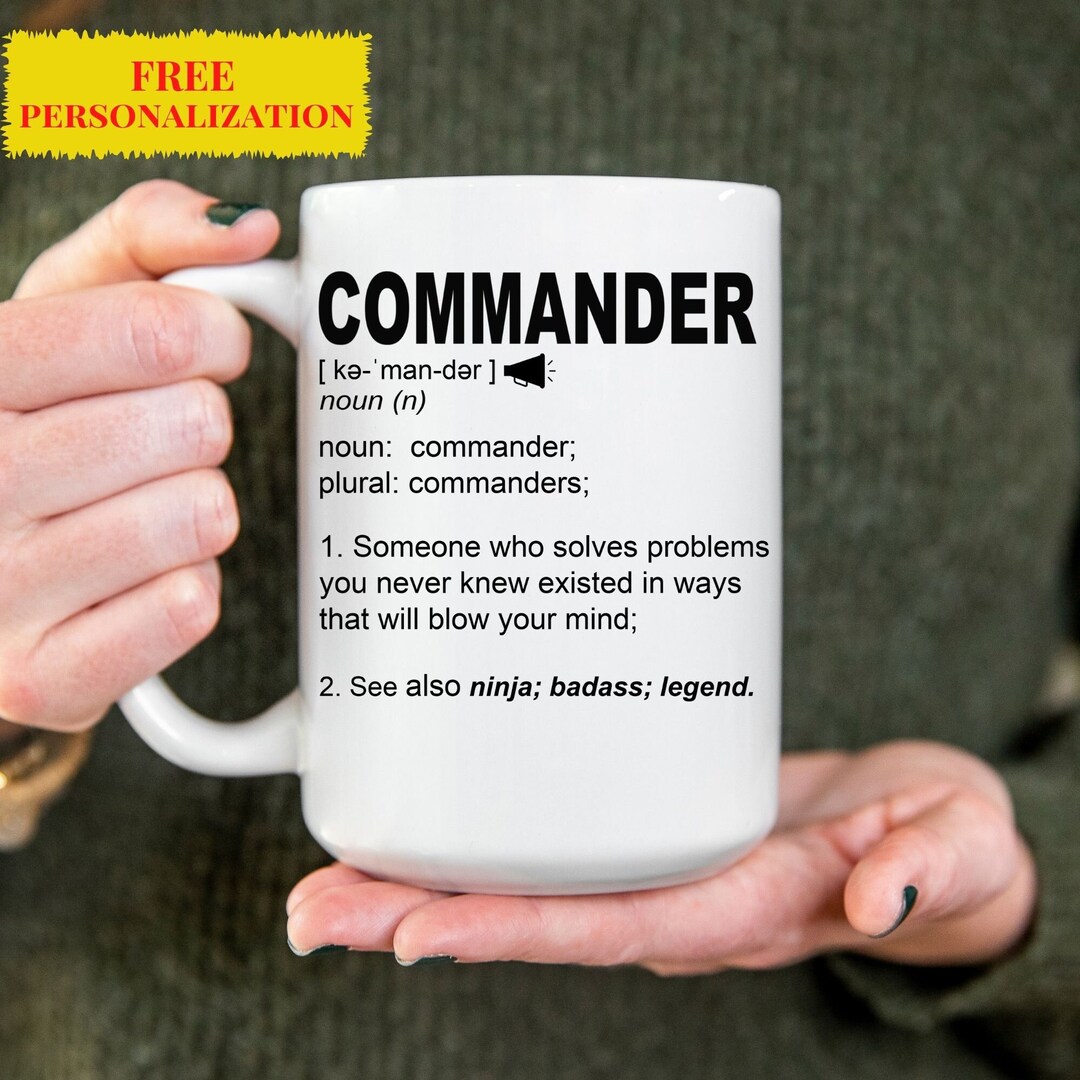 Funny COMMANDER Gift Mug for Men and Women L for Birthday - Etsy