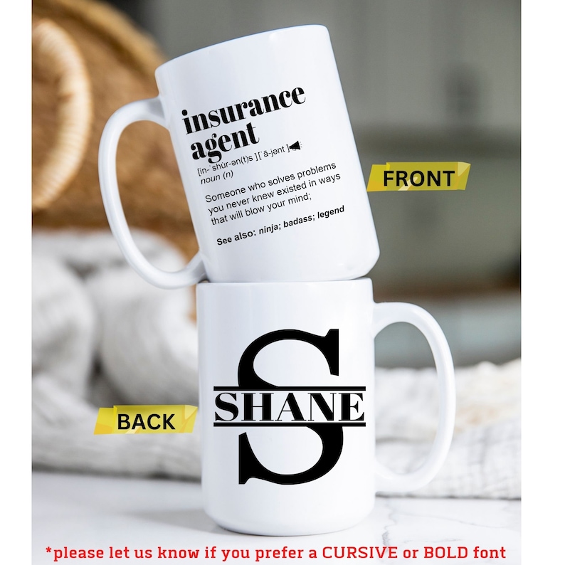 Funny INSURANCE AGENT Gift Mug for Men and Women L for - Etsy