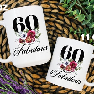 Custom 60th Birthday Gift Mug for Women L for Mom, Mother, Grandma ...