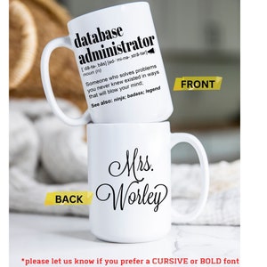 Funny DATABASE ADMINISTRATOR Gift Mug for Men and Women L for - Etsy