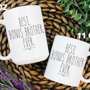 Bonus Brother Gift Mug L for Step Brother, Unbiological Brother L ...