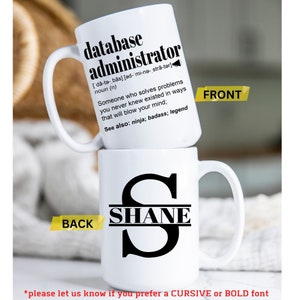 Funny DATABASE ADMINISTRATOR Gift Mug for Men and Women L for - Etsy