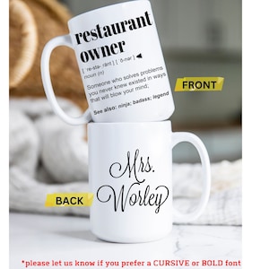 Funny RESTAURANT OWNER Gift Mug for Men and Women L for Birthday ...