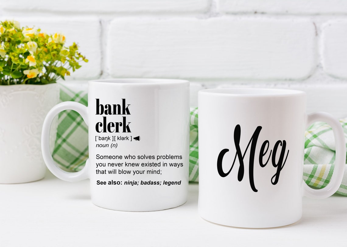 Bank Clerk Gift Mug for Women and Men For Birthday | Etsy