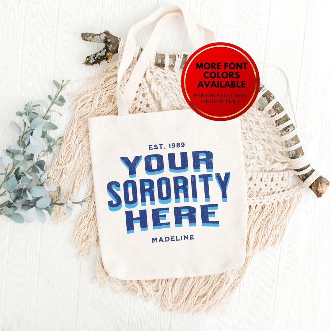 Custom Initiation Gift Sorority Bid Day Tote Bag Big Little Gift Shadow ...