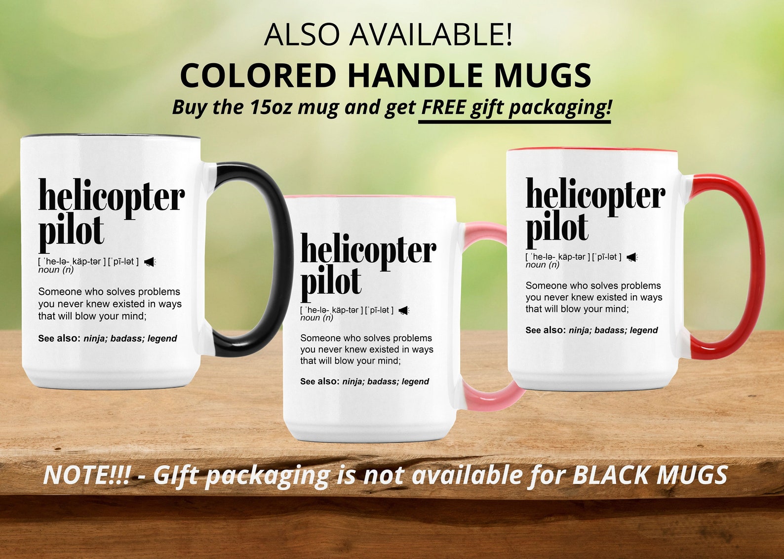 Funny HELICOPTER PILOT Gift Mug for Men and Women L for - Etsy