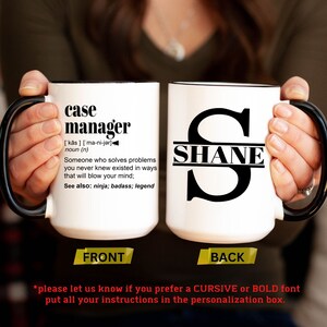 Funny Case Manager Gift Mug for Women and Men, for Birthday ...