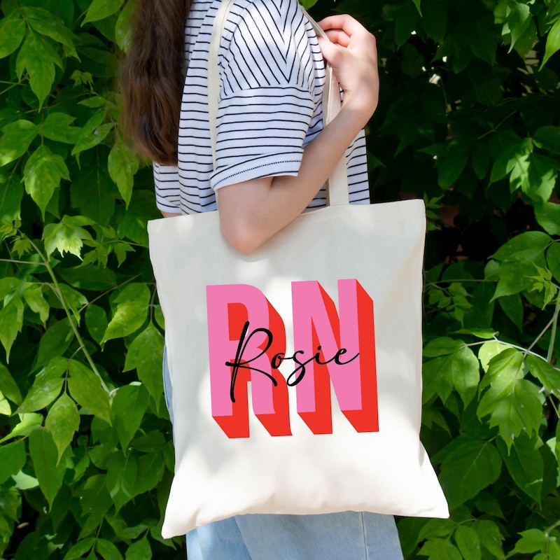 Initial Tote Bag - Etsy