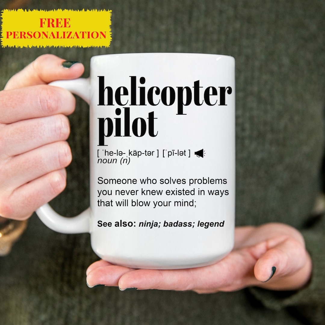 Funny HELICOPTER PILOT Gift Mug for Men and Women L for Birthday ...