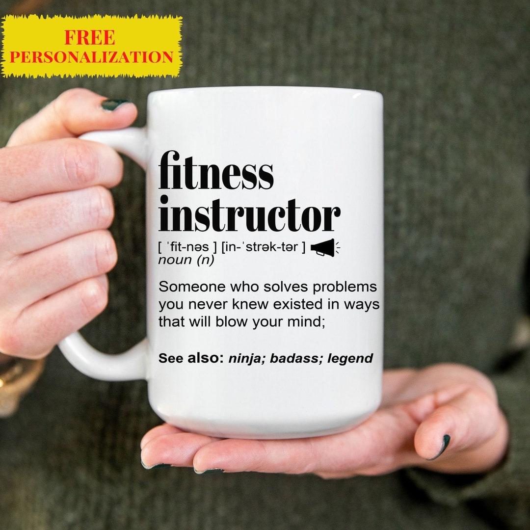 Funny Fitness Instructor Gift Mug for Men and Women L for Birthday ...
