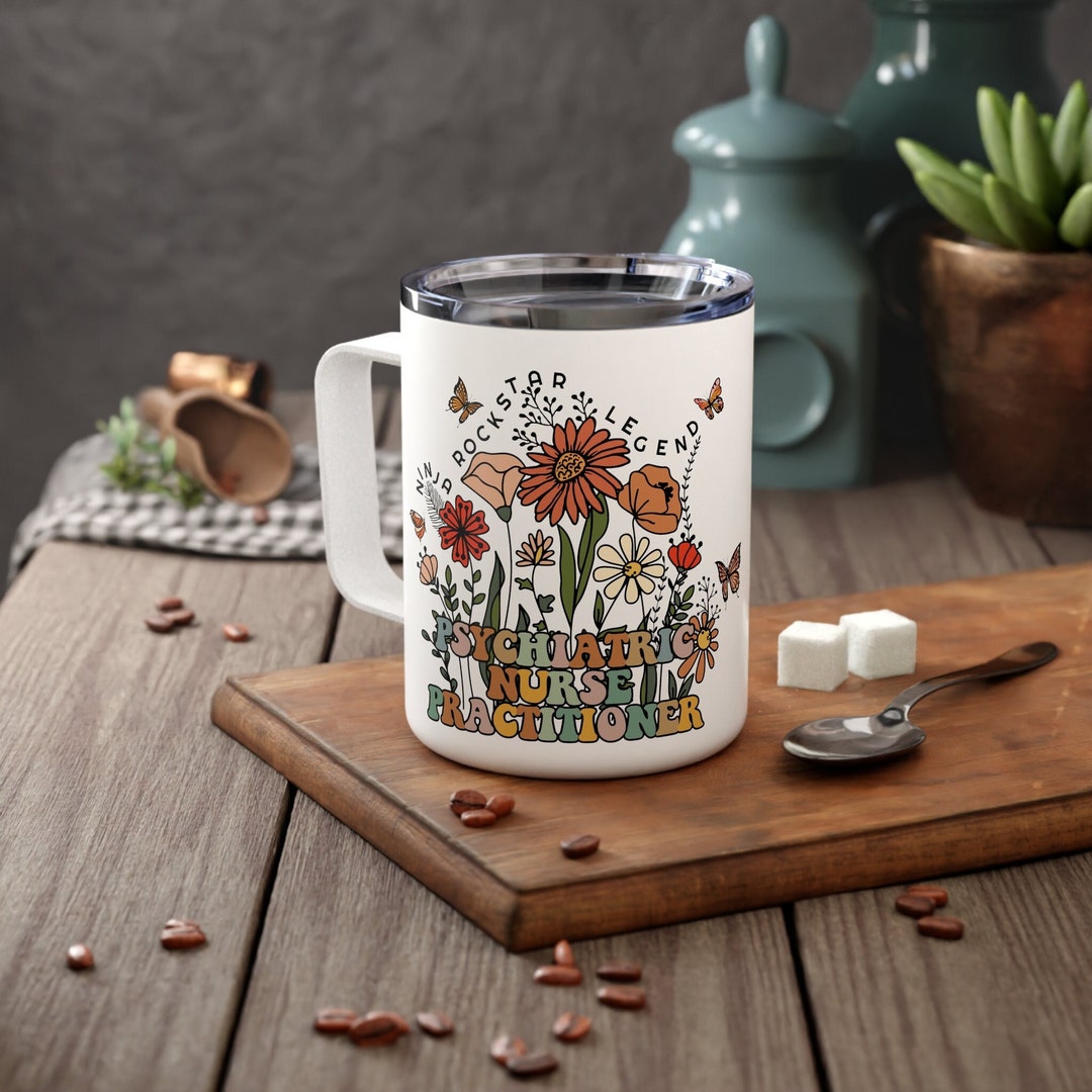 PMHNP Gifts Psychiatric Nurse Practitioner Travel Mug Wildflowers for ...