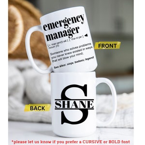 Funny EMERGENCY MANAGER Gift Mug L for Women and Men L Appreciation ...