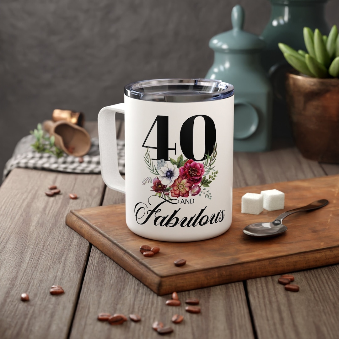 Custom 40th Birthday Gift Travel Mug Forty Years Old Cup for Women for ...