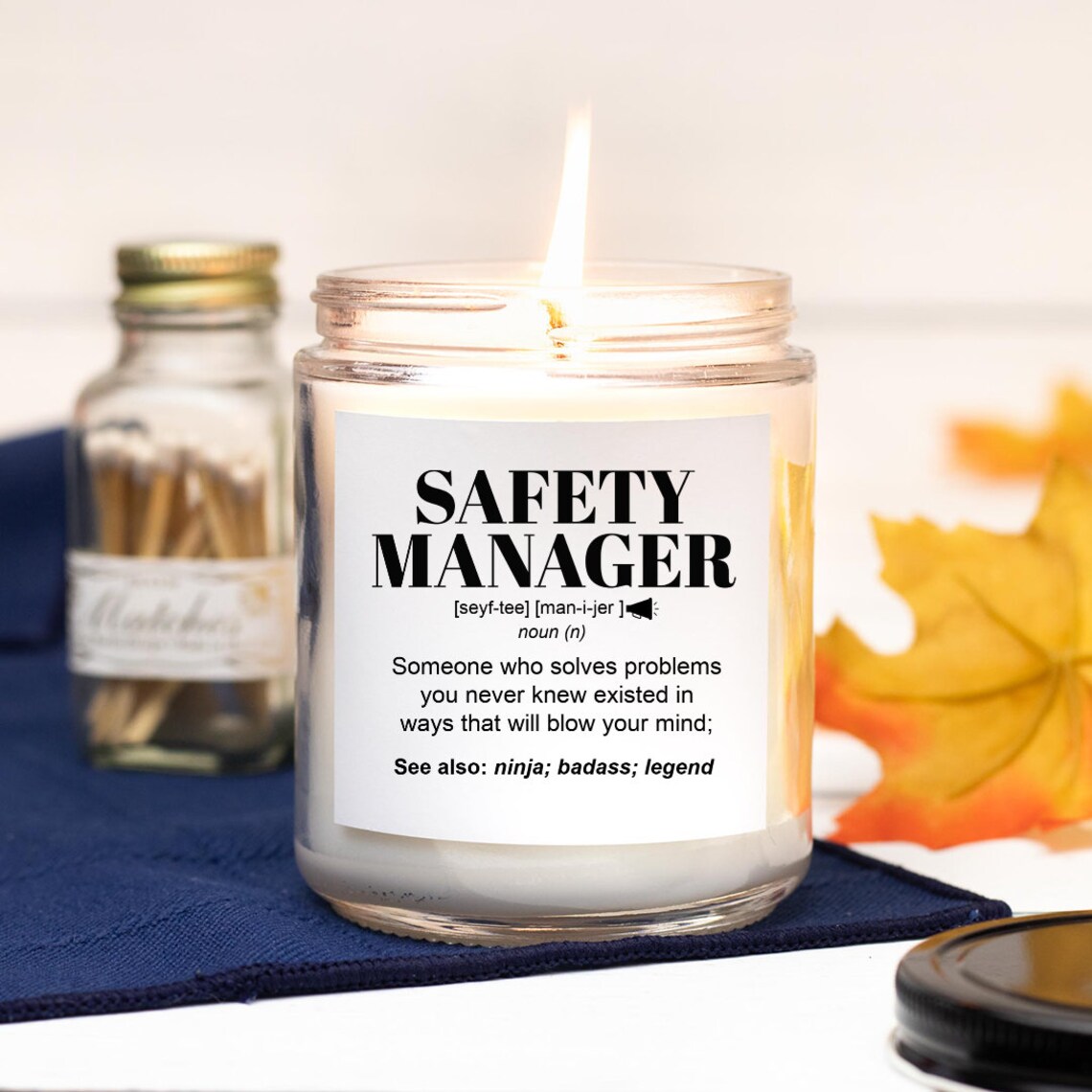 SAFETY MANAGER Gifts L Funny Candle Gift for Women and Men L ...